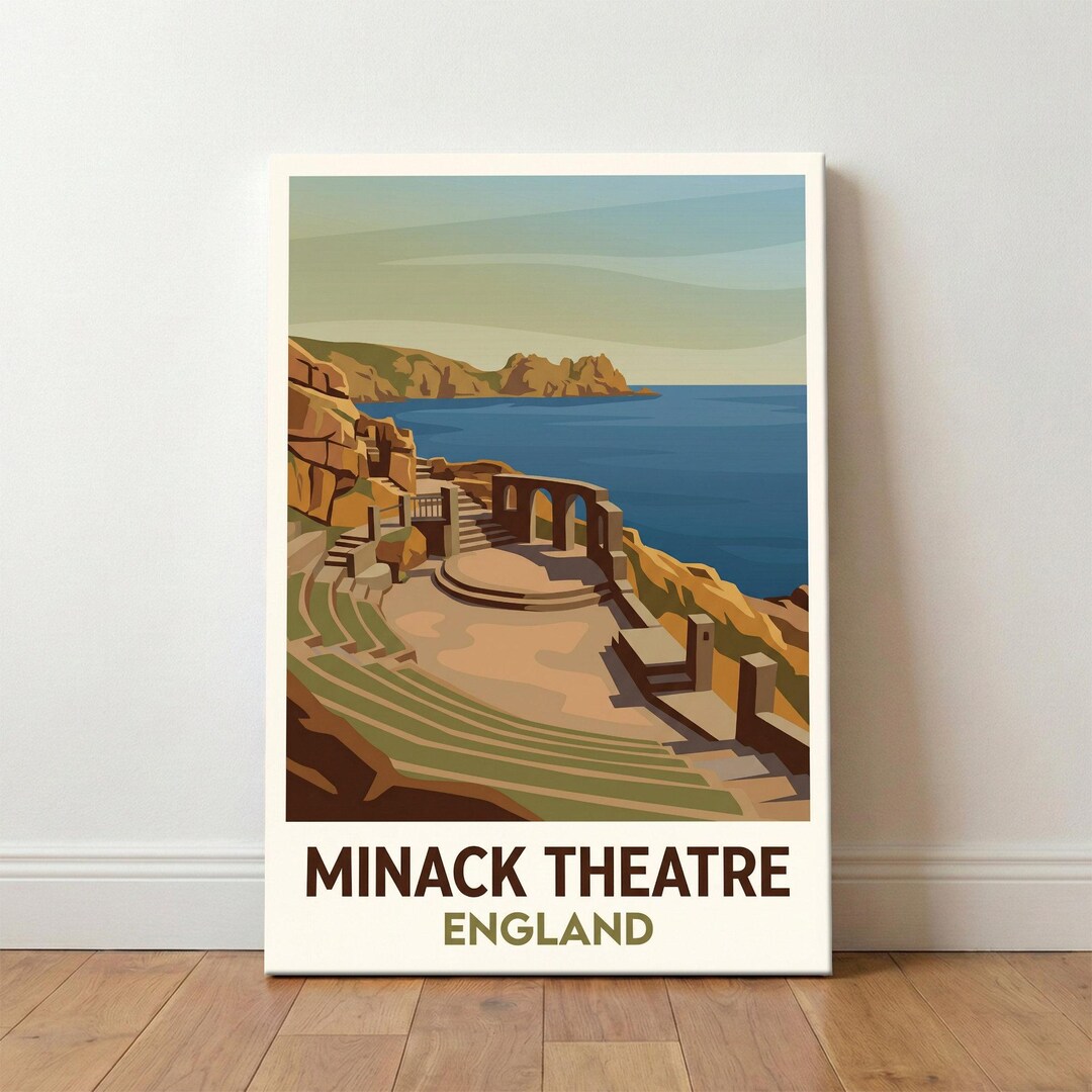 Minack Theatre, England - Cliffside Romance Travel Poster of Cornwall's ...