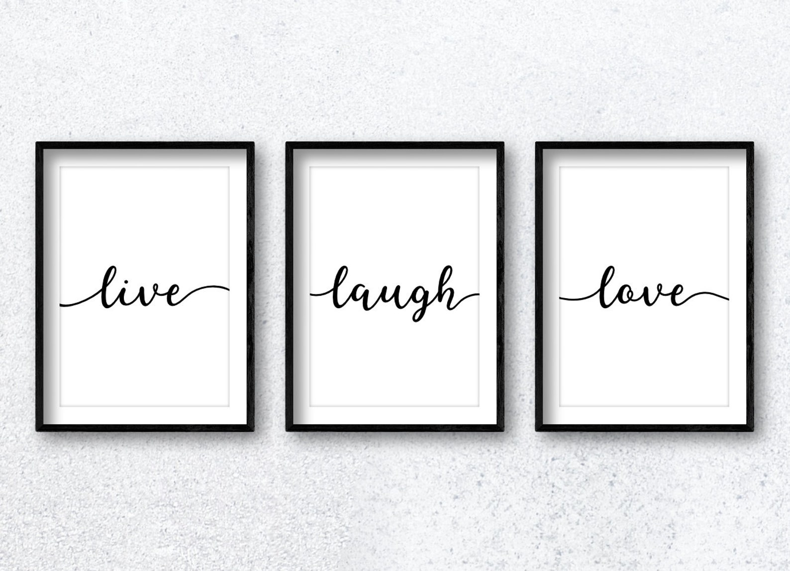 Live Laugh Love Quote Wall Art Print Poster Set X3 - Etsy