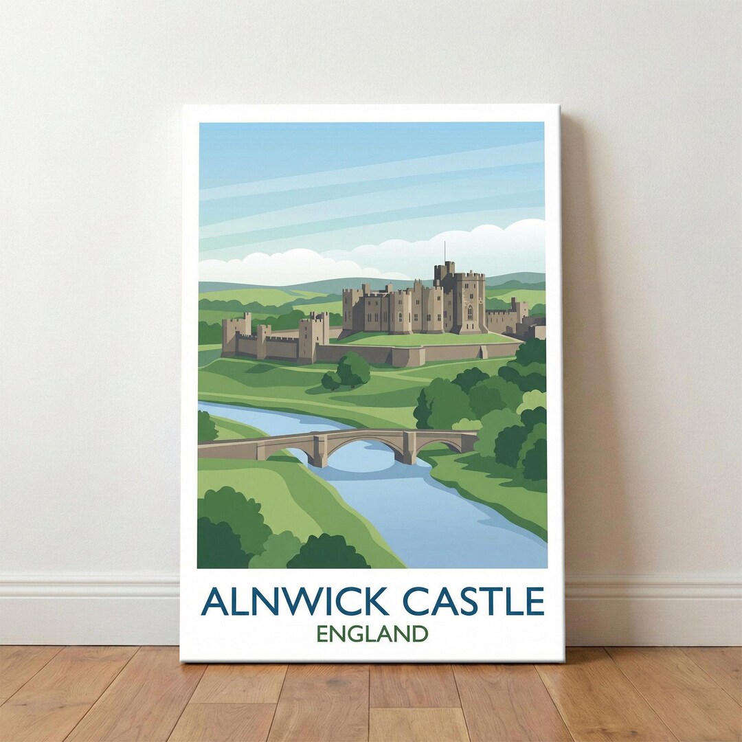 Alnwick Castle, England - Romantic Travel Poster Capturing ...