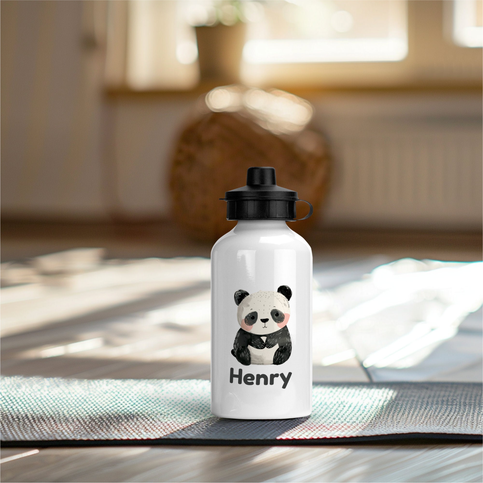 Personalised Metal Panda Drinks Water Bottle for Kids. Bottle Large ...