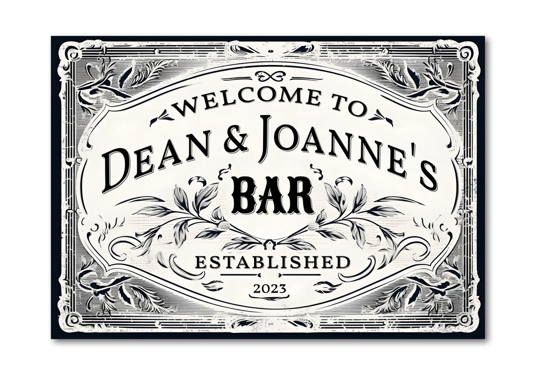 Personalised Vintage Bar Sign METAL Plaque Cocktail Whisky Jack Morgan ...