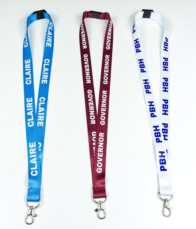 Printed Lanyards Personalised Custom Any Text Colour Lanyard Safety ...
