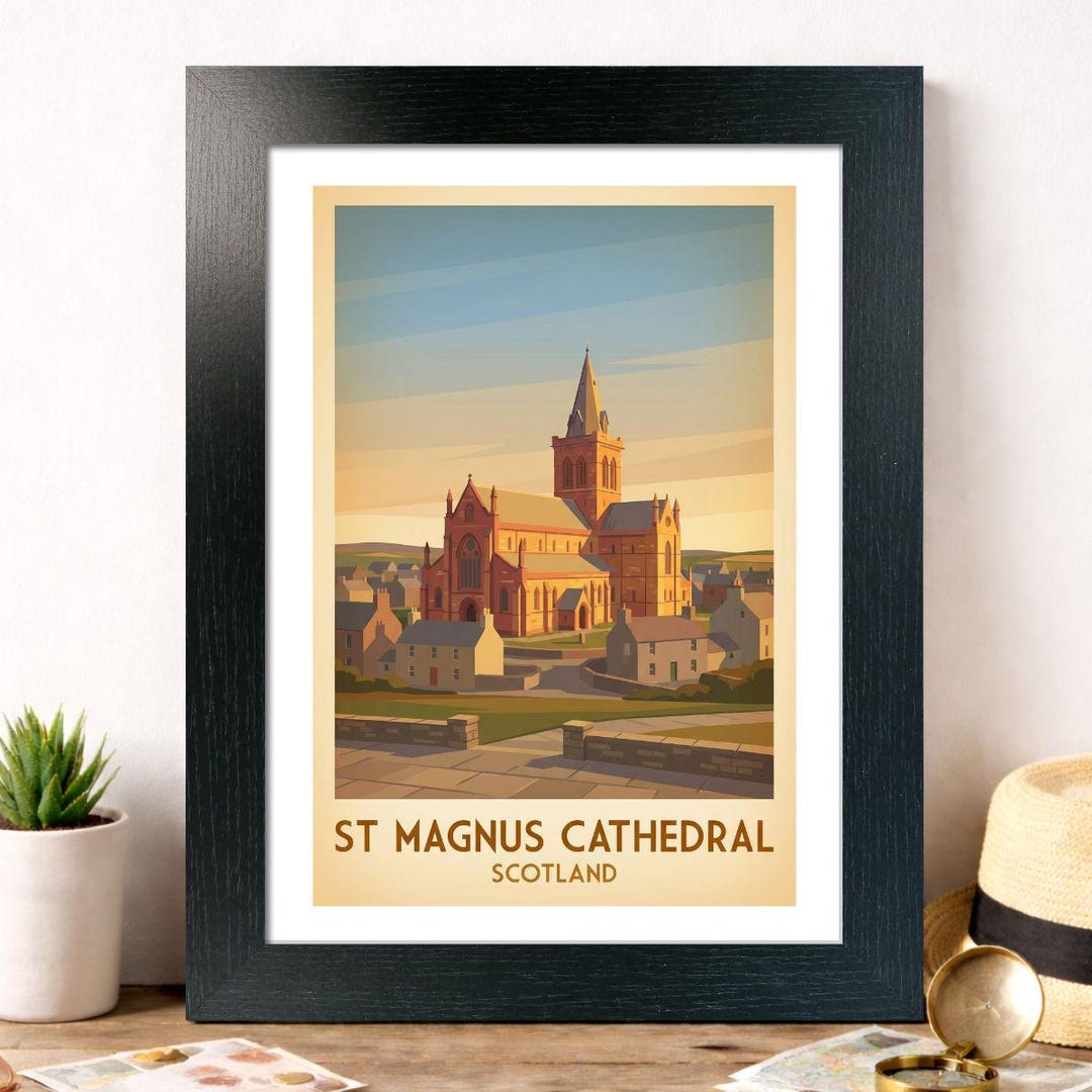 St Magnus Cathedral, Scotland - Romantic Orkney Travel Poster of ...