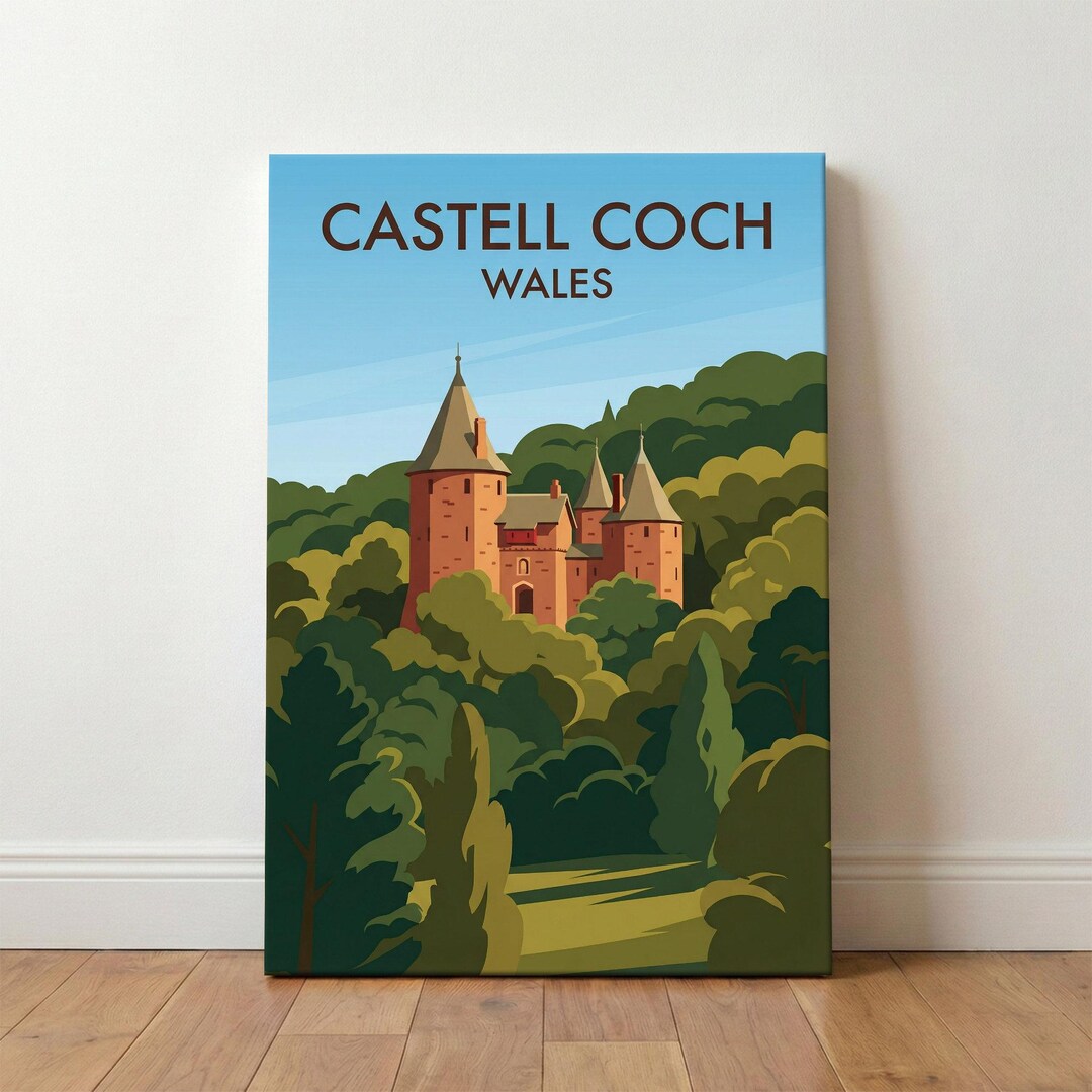 Castell Coch, Wales - Romantic Vintage Travel Poster of the Enchanted ...