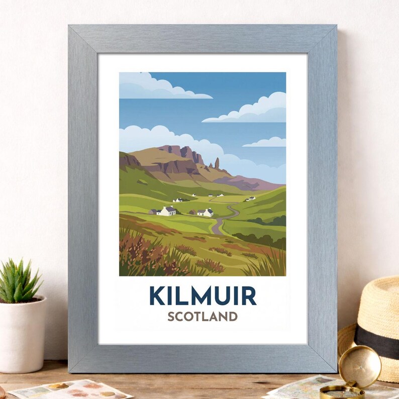 Kilmuir, Scotland - Romantic Travel Poster of Highland Village and ...