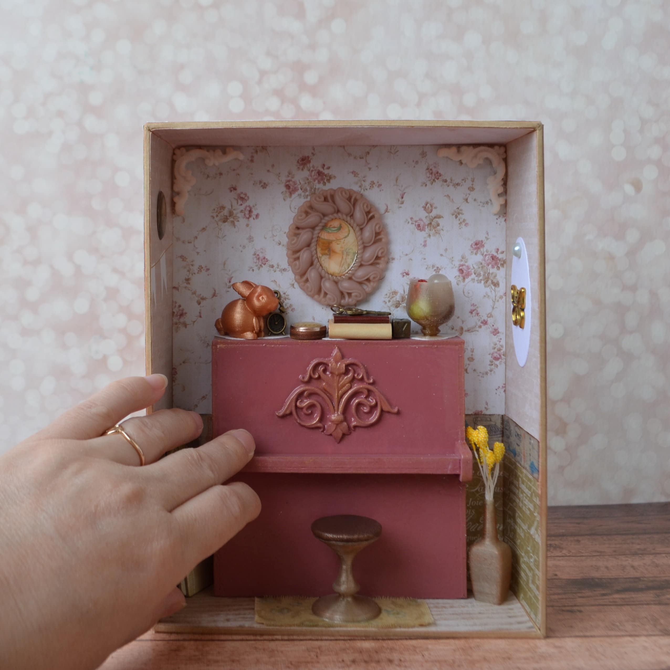 Small Art Framed Diorama 1:12 With Piano Miniature Decorative - Etsy