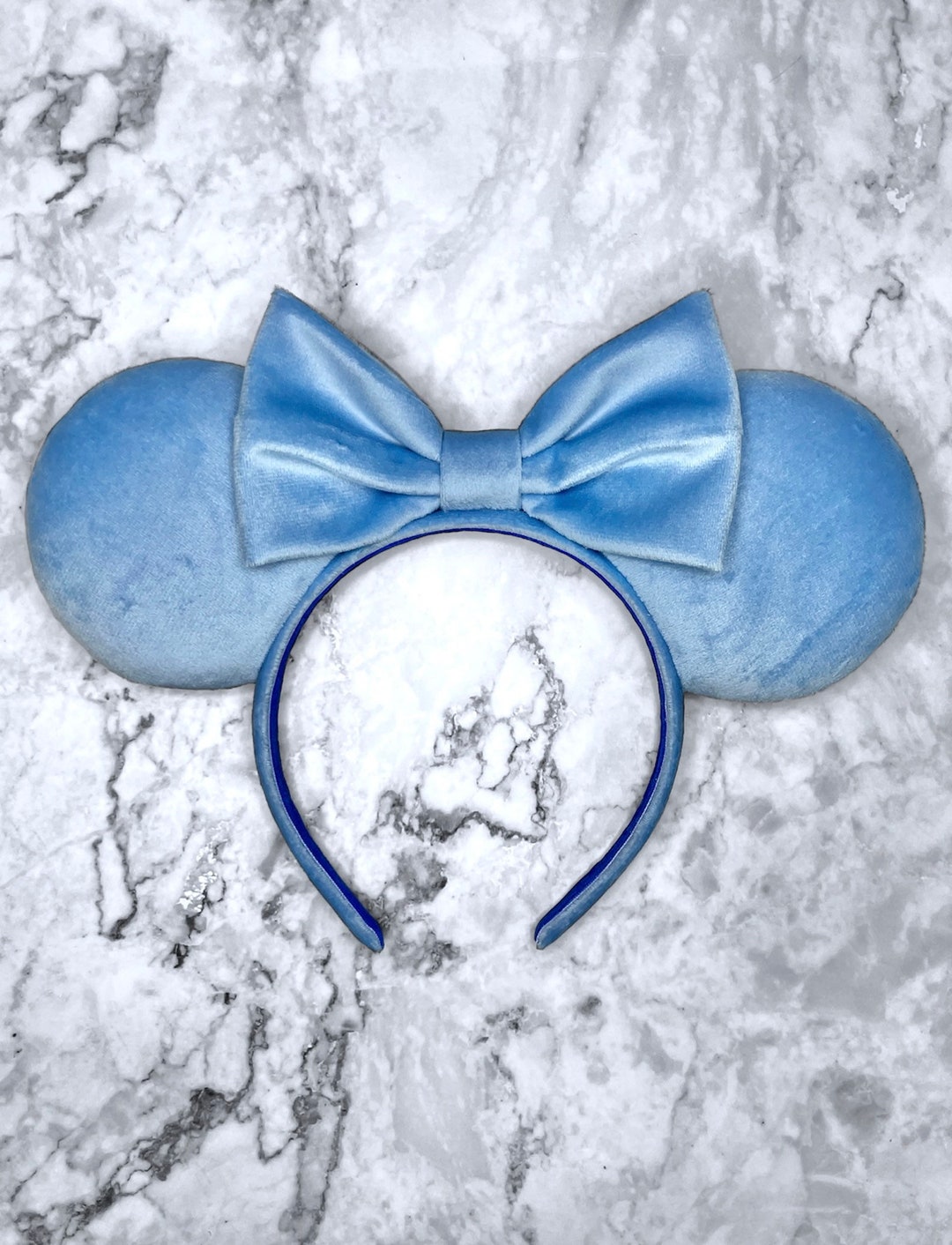 Bippidi Bobbidi Blue Velvet Mouse Ears Headband - Etsy