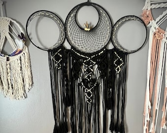 Macrame Wall Hanging Triple Moon - Etsy