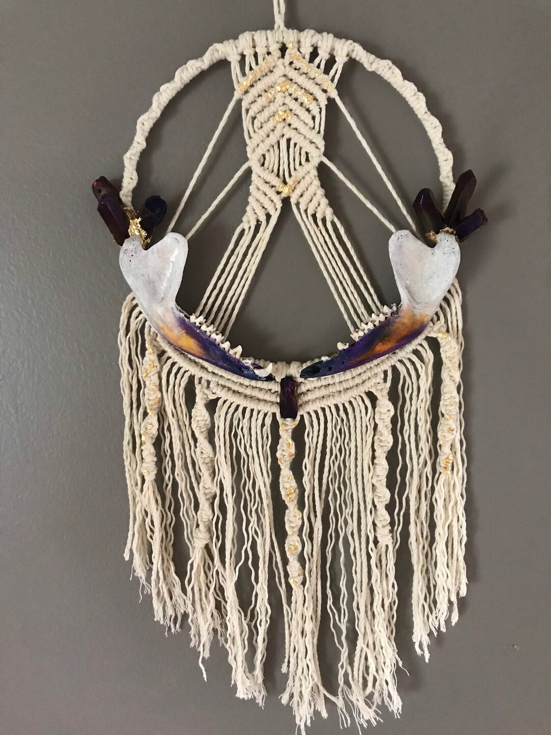 Macrame Raccoon Jaw Wall Hanging - Etsy