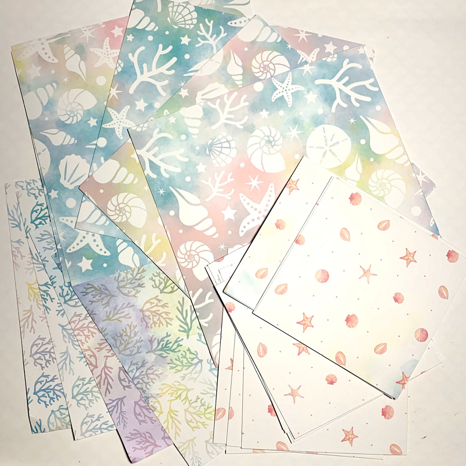 Dreamy ocean card stock pieces for scrapbooking card making | Etsy