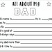 INSTANT DOWNLOAD- Father's Day Coloring Printable, All About My Dad ...