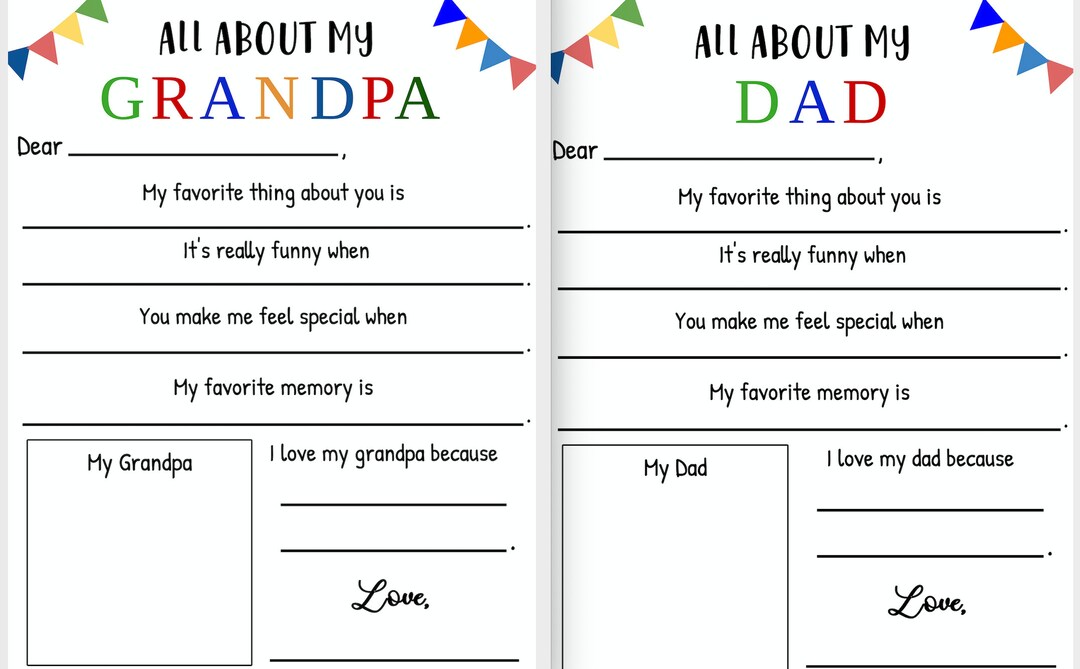 INSTANT DOWNLOAD- Father's Day Coloring Printable, All About My Dad ...