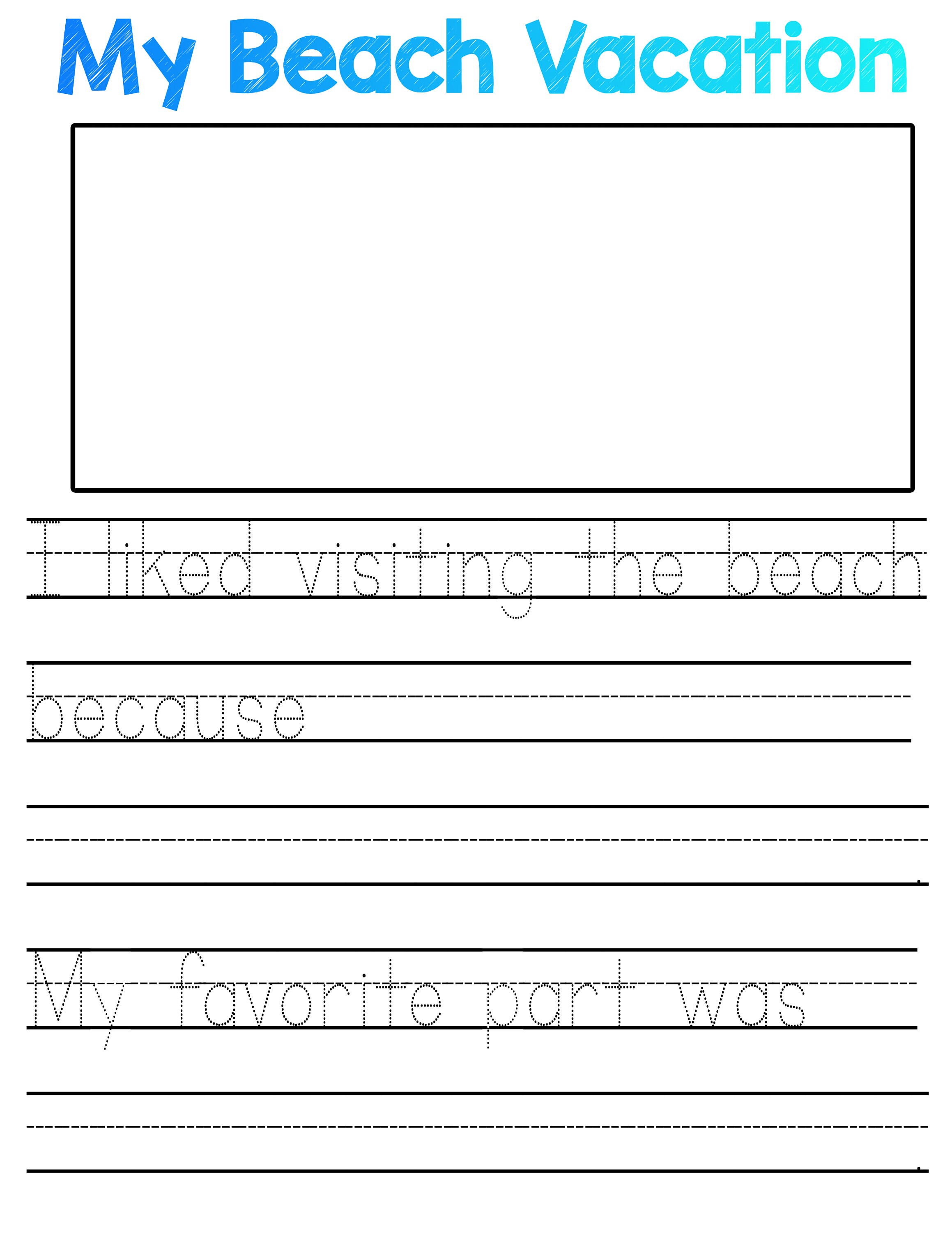 INSTANT DOWNLOAD My Vacation Writing Journal PRINTABLE, My Beach ...