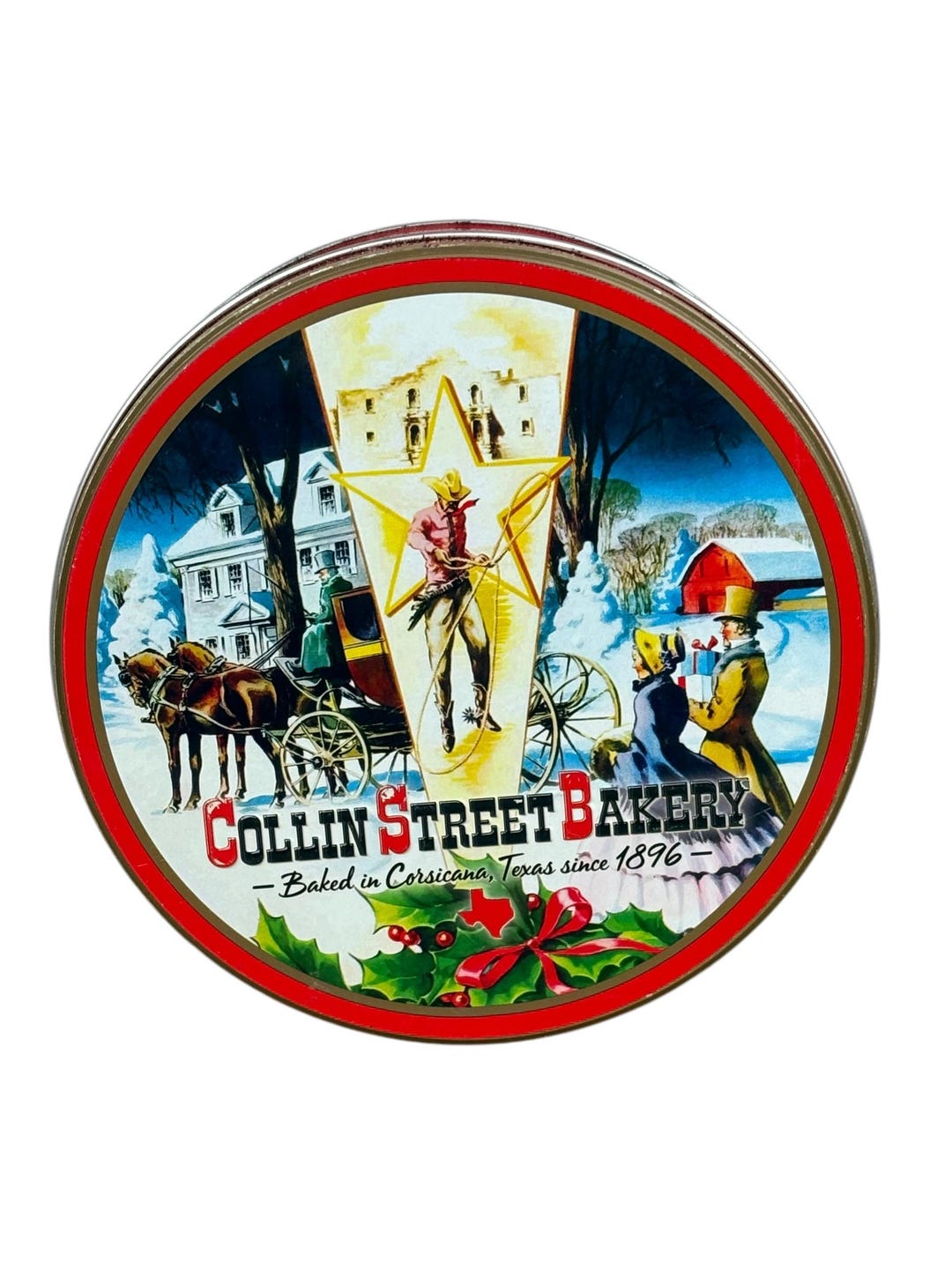Vintage Collin Street Bakery Deluxe Fruit Cake Tin Christmas 7" - See ...