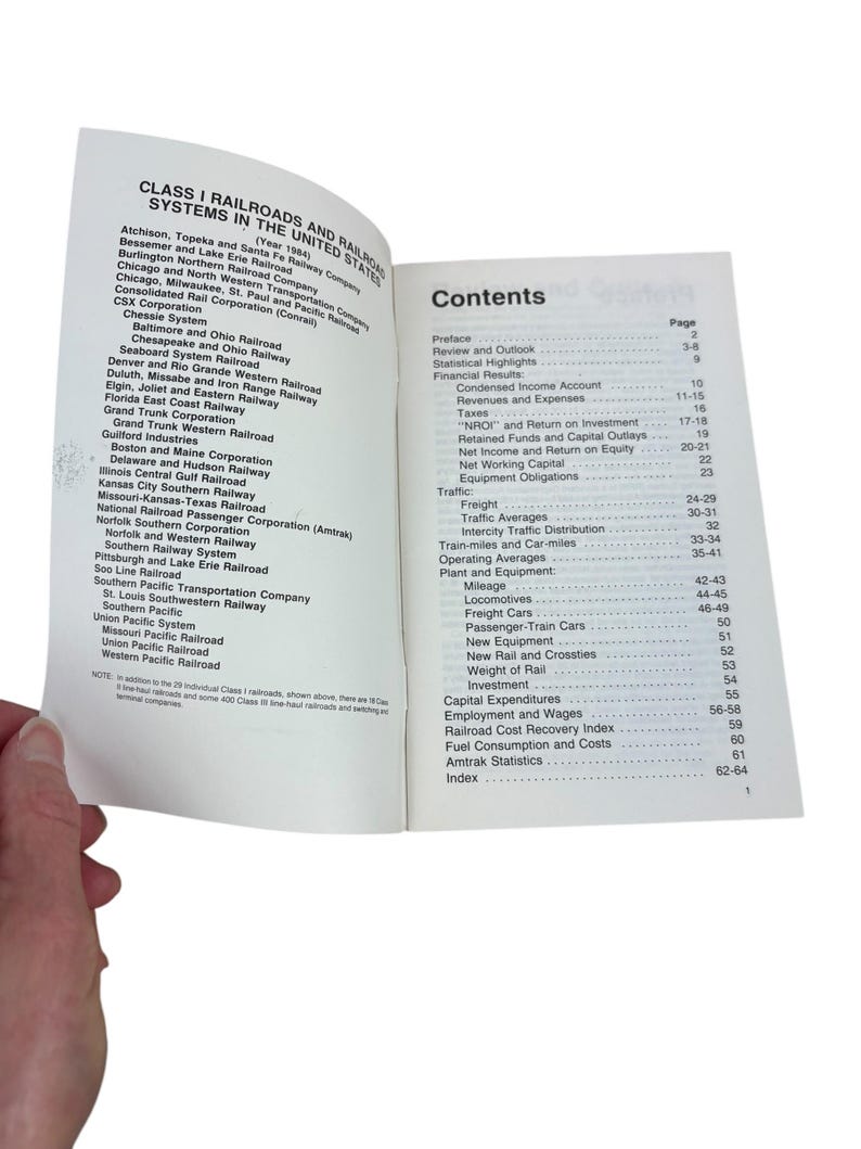 Vintage Railroad Facts 1984 Edition Booklet Association of American ...