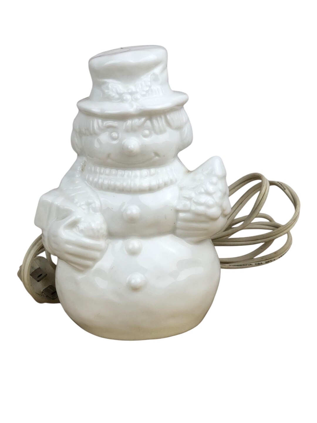 Vintage Fine Bone China Light up Snowman Including New Light Bulb EUC ...