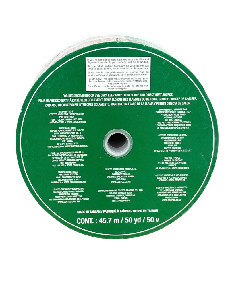 Kirkland Signature Wire-edged Ribbon 2.5”x50 Yds Rose Gold W/sparkles ...