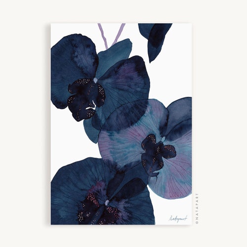 Orchid Watercolor Print - Etsy