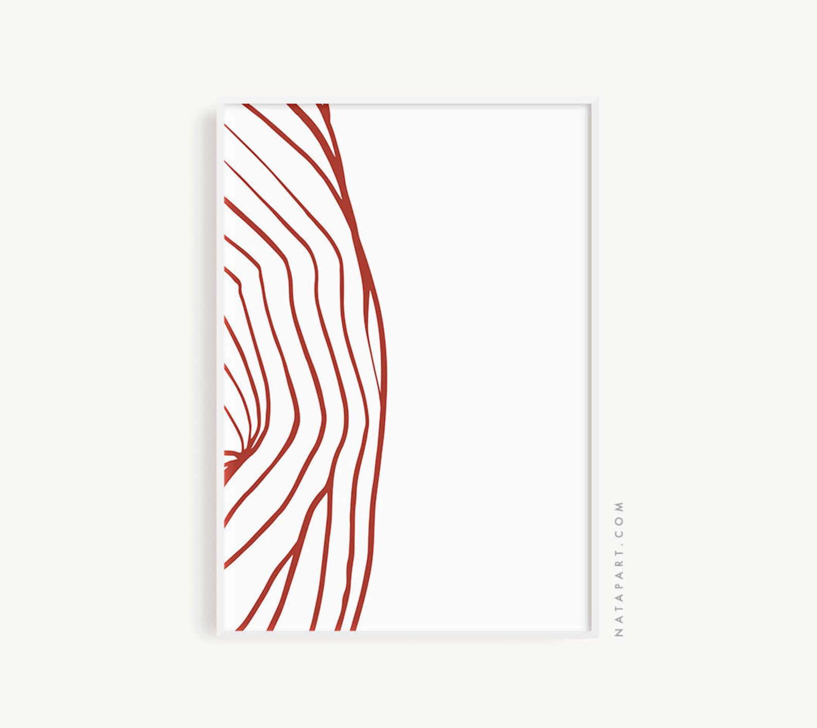 White Red Painting, Abstract Line Art Print, Printable Art, INSTANT ...