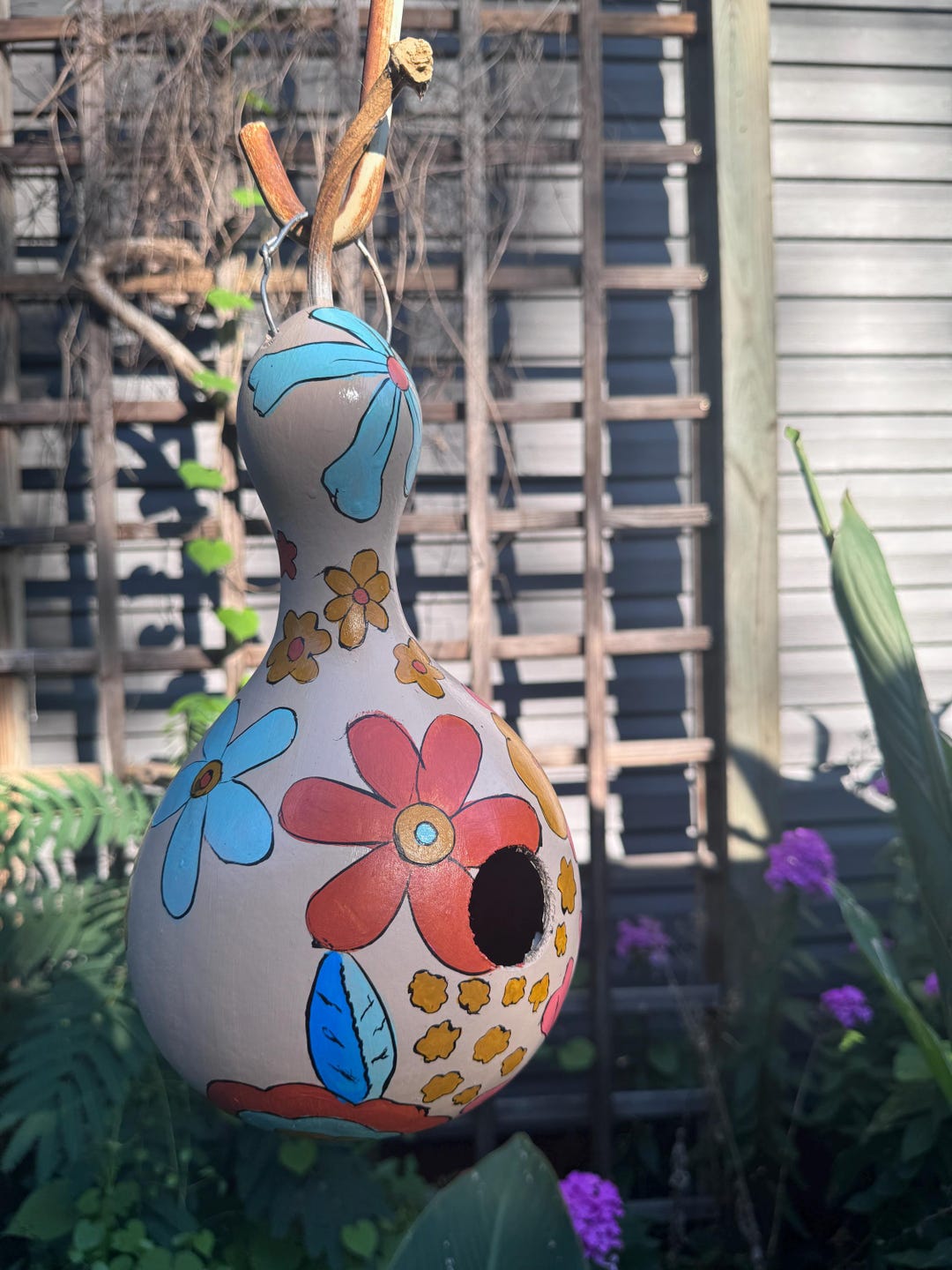 70s Vibe Floral Gourd Birdhouse - Etsy