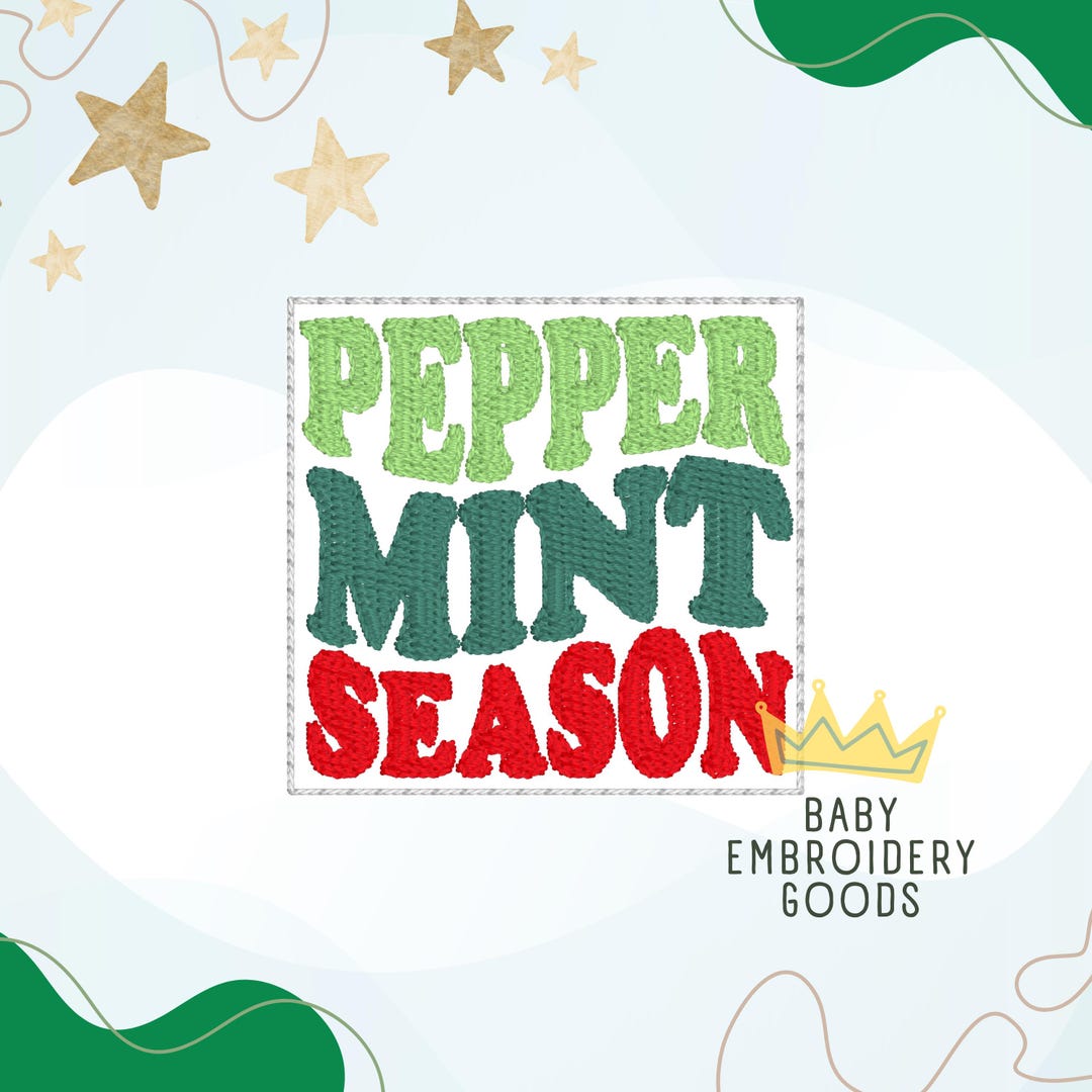 Christmas Peppermint Season 2 Sizes Feltie Machine Embroidery Design - Etsy