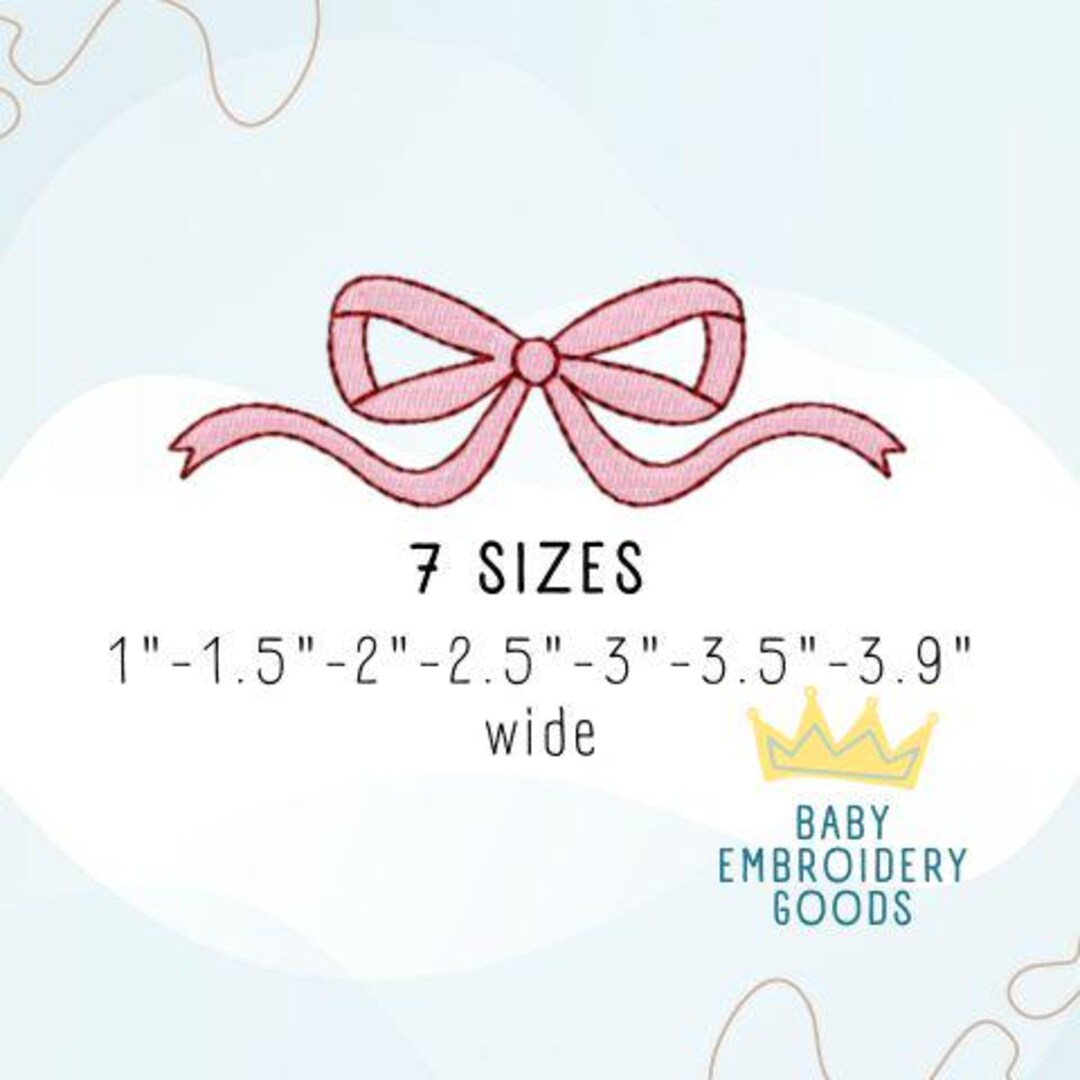 Ribbon Bow Embroidery Design 7 Sizes, Machine Embroidery File - Etsy