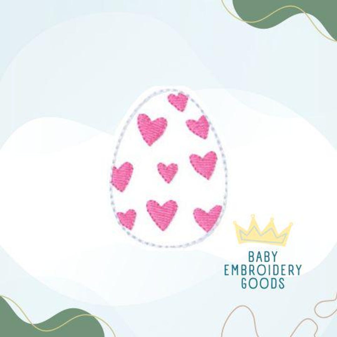 Easter Egg Heart 2 Sizes Feltie File Machine Embroidery Design Feltie ...