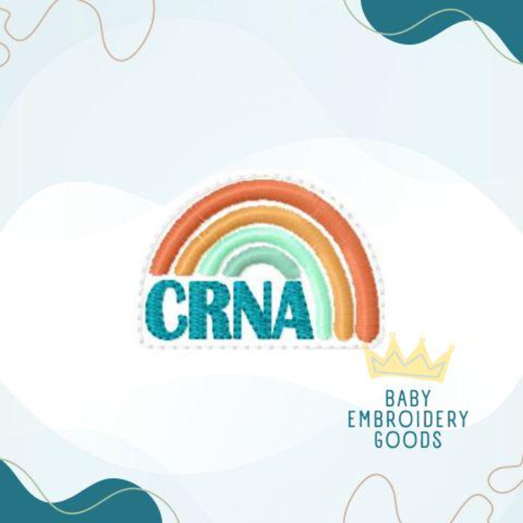 CRNA Rainbow 2 Sizes Feltie Machine Embroidery Design - Etsy