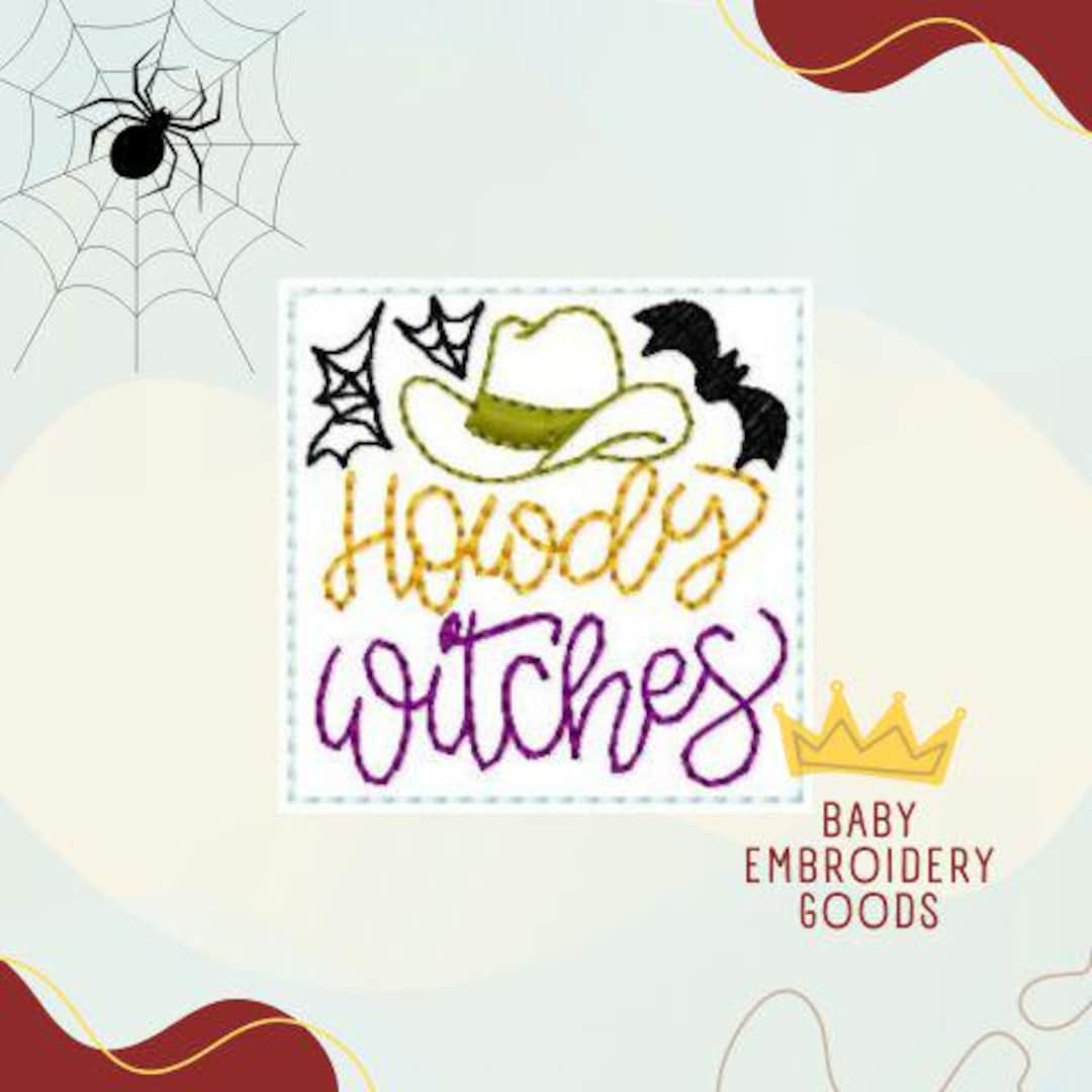 Howdy Witches Halloween 2 Sizes Feltie File Machine Embroidery Design ...