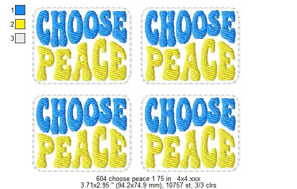 Choose Peace 2 Sizes Feltie File Machine Embroidery Design Feltie ...