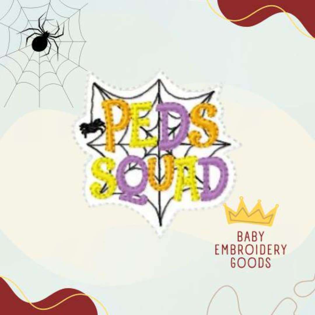 PEDS Squad Halloween Feltie File, Machine Embroidery Design (digital ...