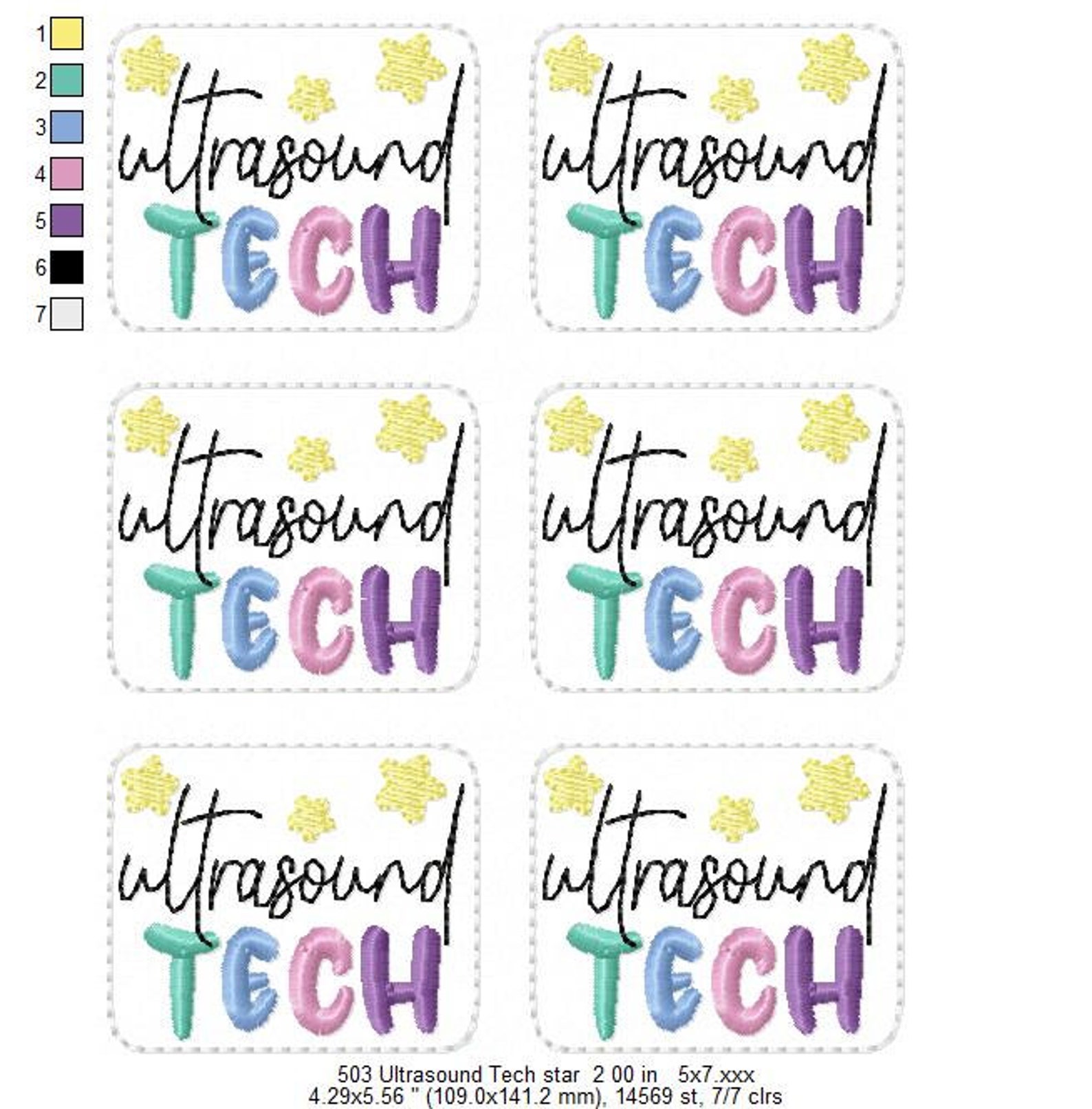 Ultrasound Tech Star Feltie File 2 Sizes Machine Embroidery - Etsy