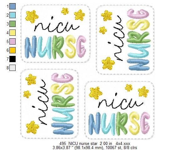 NICU Nurse Star Feltie File 2 Sizes Machine Embroidery Design - Etsy