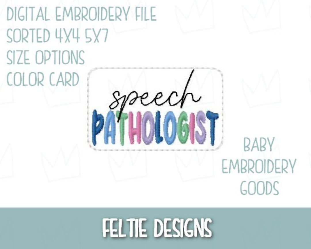 Speech Pathologist File 2 Sizes Nurse Machine Embroidery Design Feltie ...