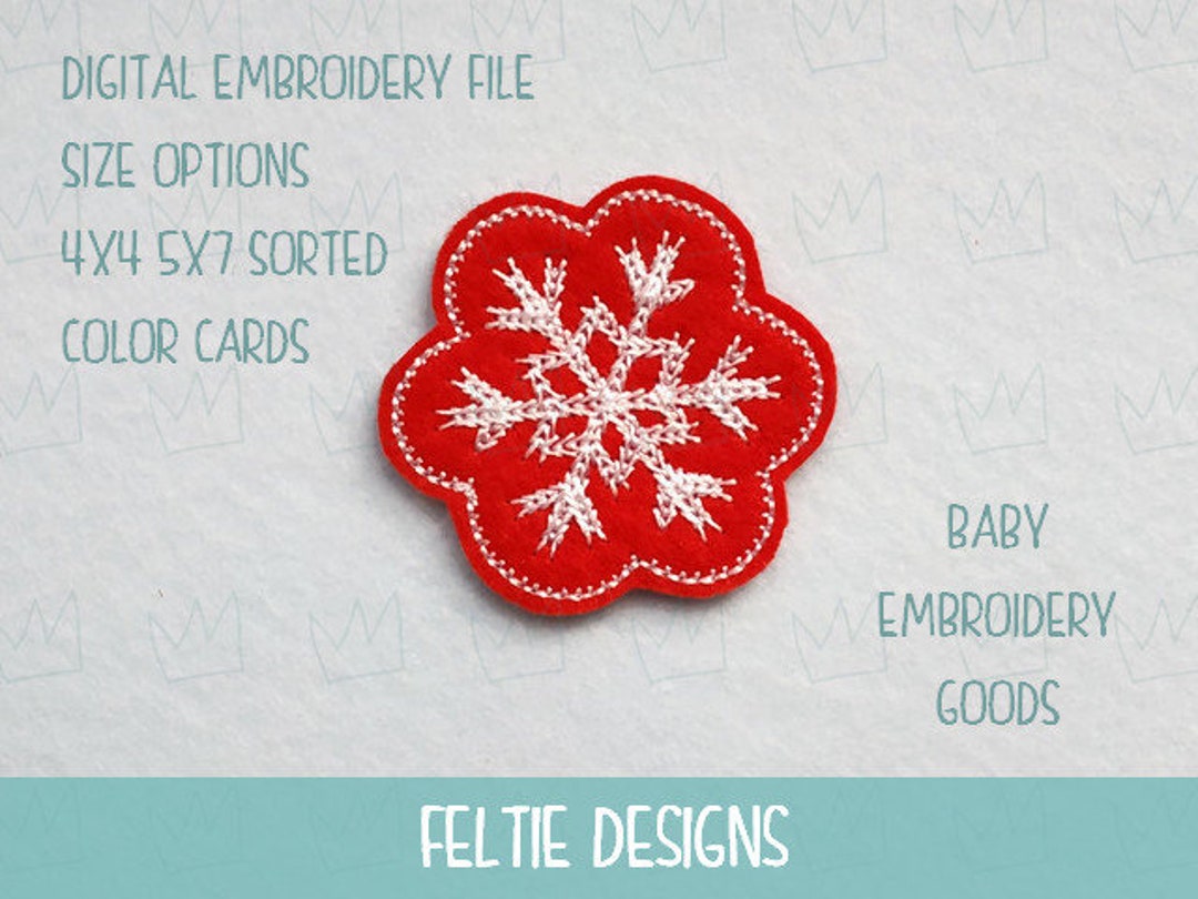 Snowflake Feltie 3 Sizes Christmas Feltie File Machine Embroidery ...
