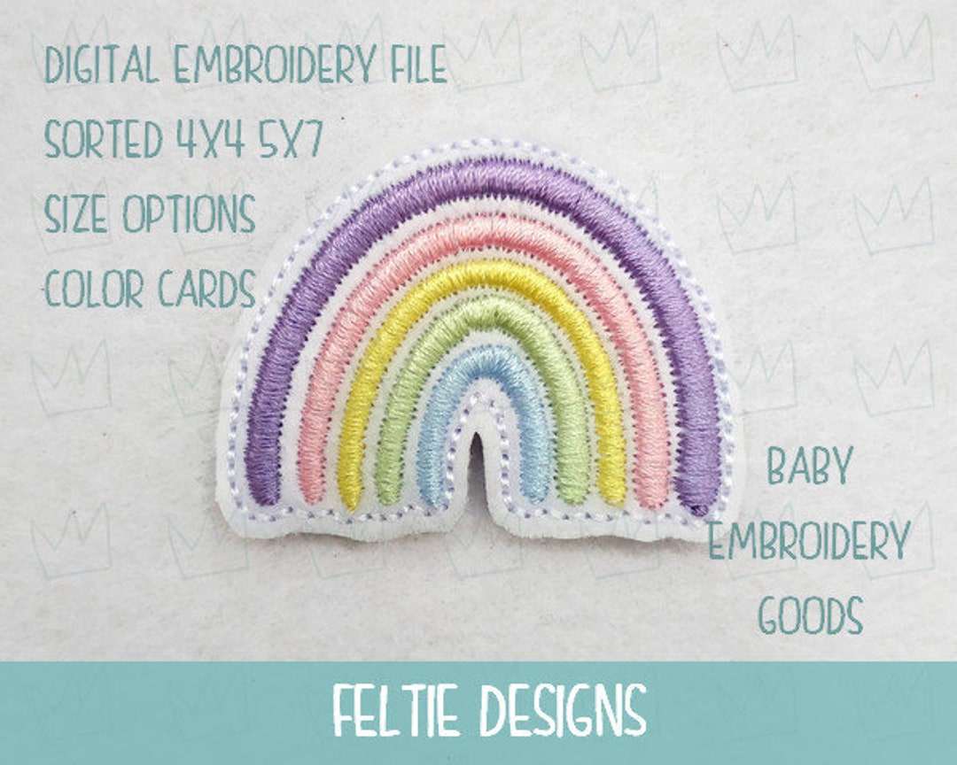 Rainbow Feltie Machine Embroidery Design Feltie Designs Feltie - Etsy