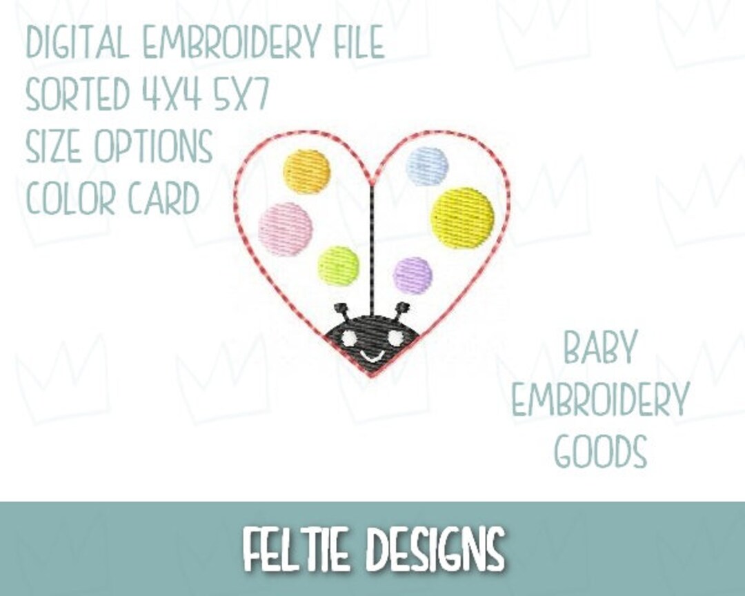 Ladybug Feltie Machine Embroidery Design World Feltie Designs Feltie ...