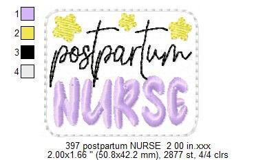 Postpartum Nurse Feltie Design 2 Sizes Machine Embroidery - Etsy
