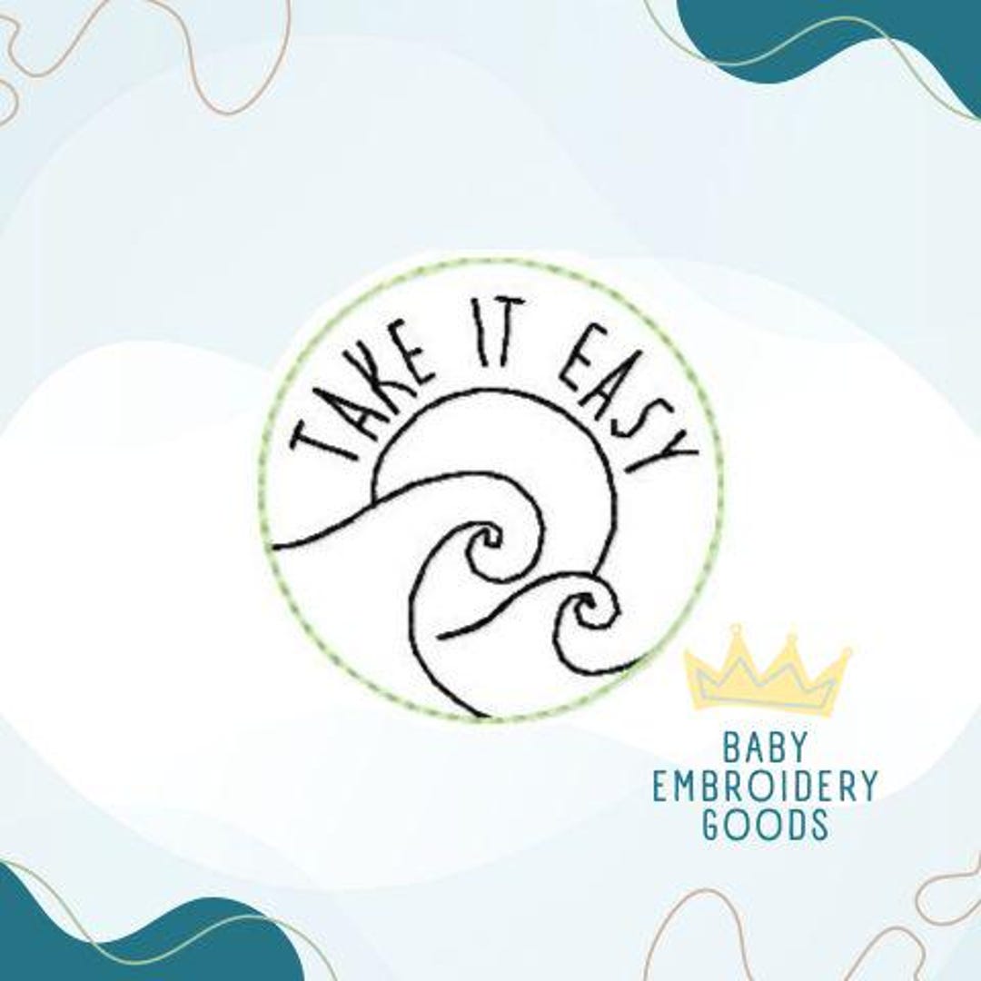 Take It Easy 2 Sizes Feltie File Machine Embroidery Design Feltie ...