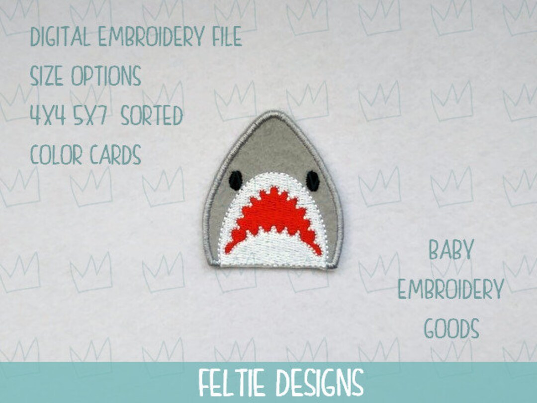 Shark Feltie File Machine Embroidery Design Feltie Designs Feltie ...