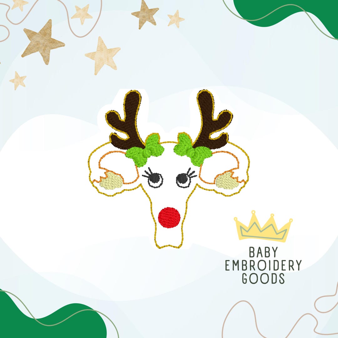 Christmas Reindeer Uterus 2 Size Feltie File Machine Embroidery Design ...