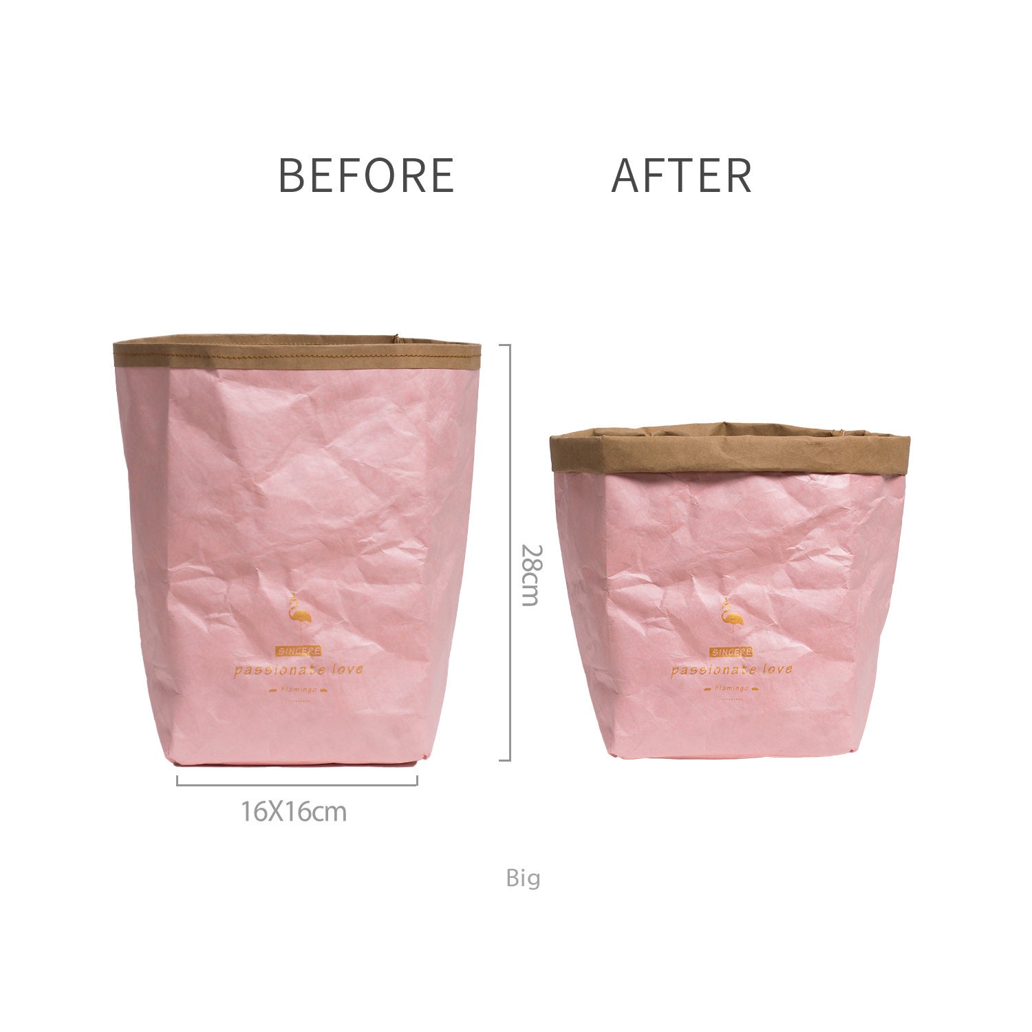 Pink Paper Bag Washable Paper Pink Storage Bag Wedding - Etsy