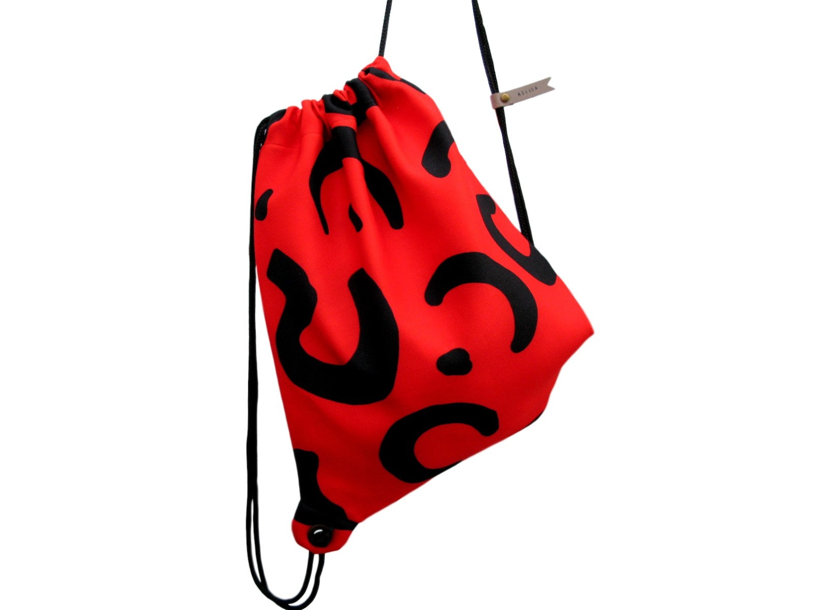 Red & Black Spandex Drawstring Bag Backpack Gym Sack Cinch | Etsy