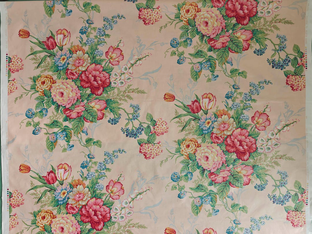 Rare Vintage Mario Buatta for Fabriyaz Floral Chintz, English Country ...