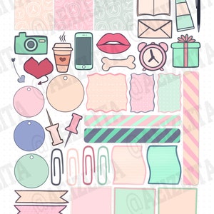 82 Digital Stickers Goodnotes Planner/journal/diary Sticky Notes/paper ...