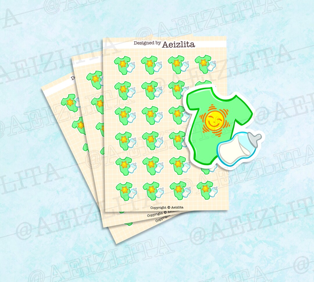 24 Childcare Stickers on A6 Sheet Matt Premium Paper Baby/infant ...