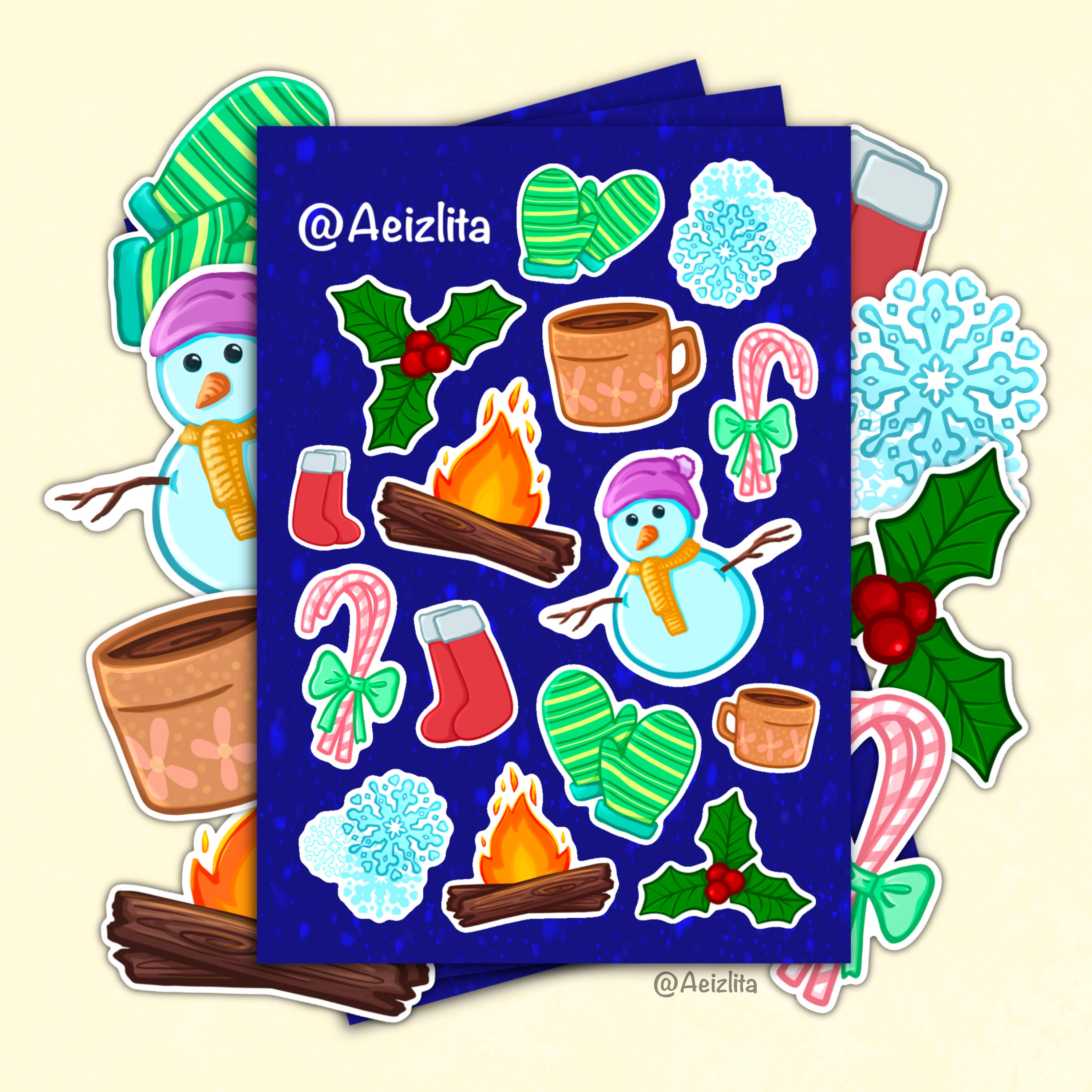 15 Winter Stickers on A6 Sheet Matt Premium Paper Seasonal | Etsy