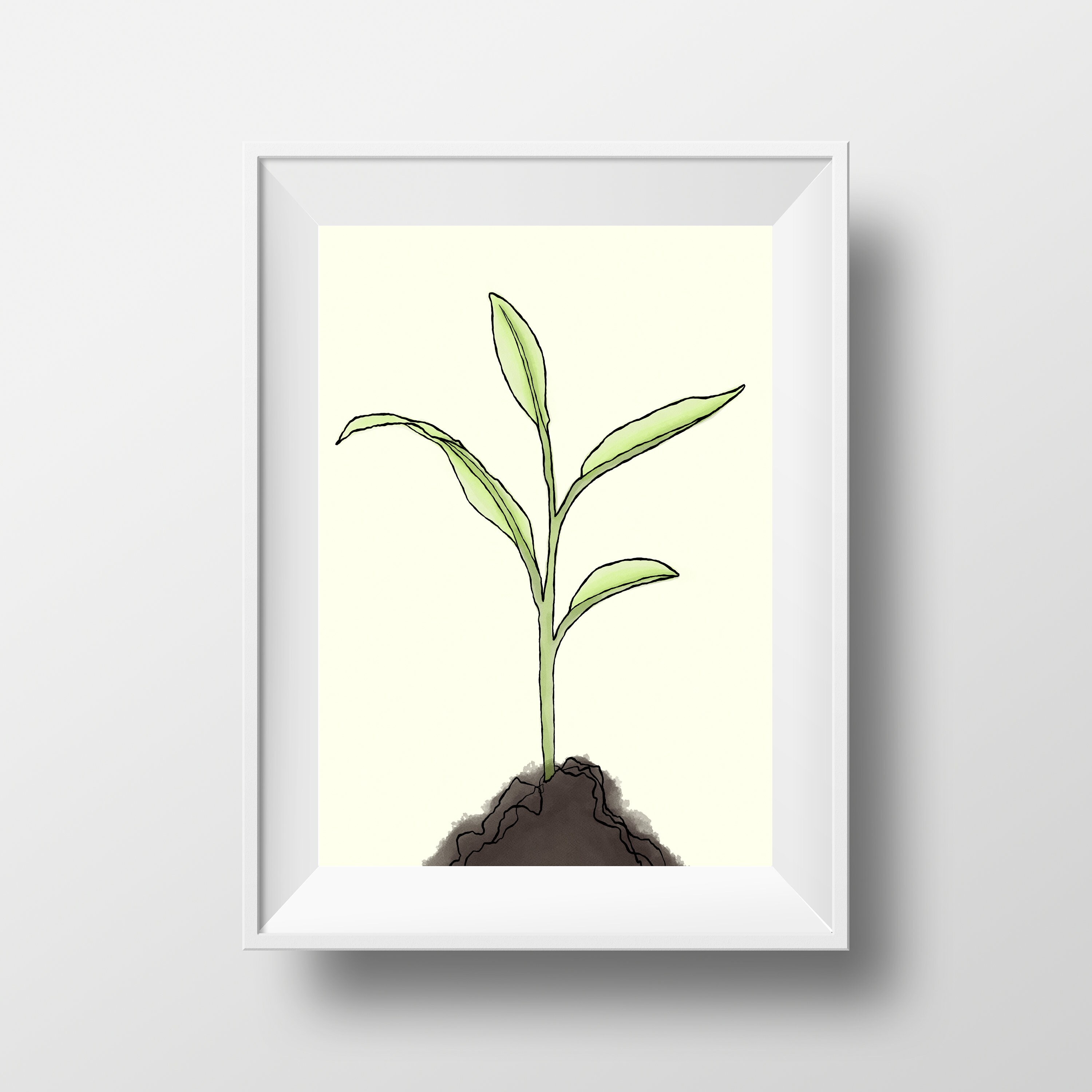 Sprouting Plant Line Art Print Download Printable - Etsy