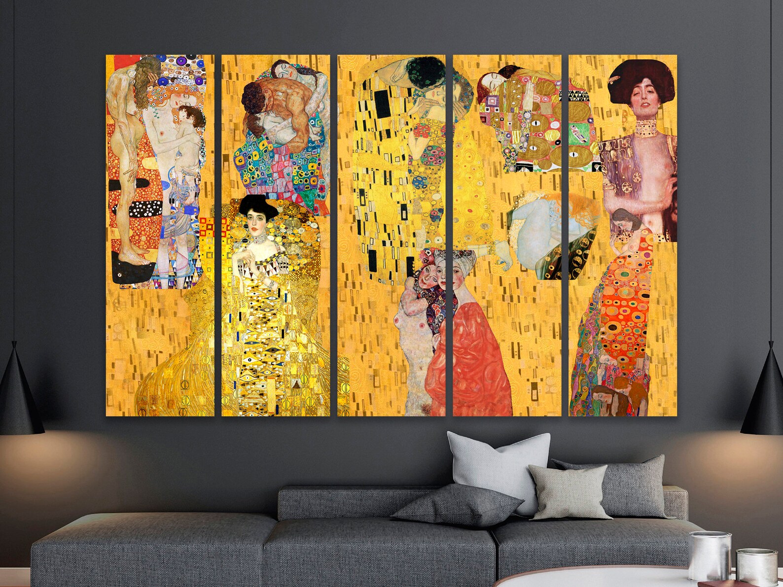 Collage Klimt Canvas Persistence of Memory Decor Surrealism | Etsy