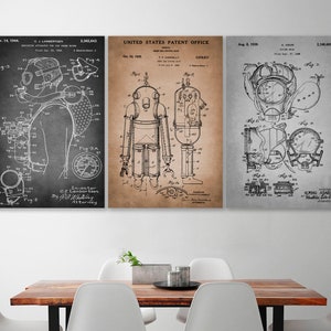 Scuba Diving Patent Art Print Set of 3 Diving Patent Canvas Deep Sea ...